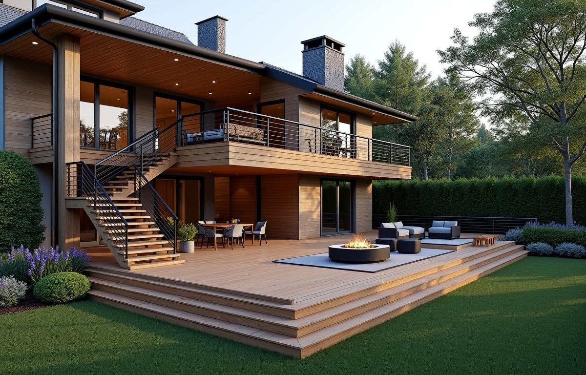 Backyard 2 Level Deck Designs